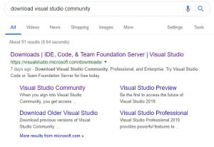 How to Set Up Visual Studio Community 2019 for Windows 10