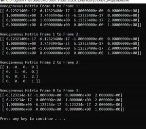 Coding Denavit-Hartenberg Tables Using Python