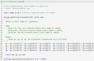 How To Convert Euler Angles to Quaternions Using Python